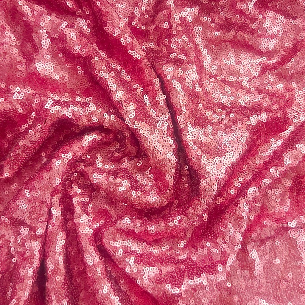 Rose Pink Sequins Fabric Swatch – The Maiden